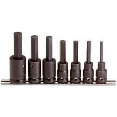 Proto 1/2" Drive 7 Piece Hex Bit Impact Socket Set PRTJ74152 - Gas and ...