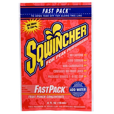 Sqwincher 6Oz. Fast Pack Single Serve Fruit Punch(4-Bxs-50/200Cs 015305 ...