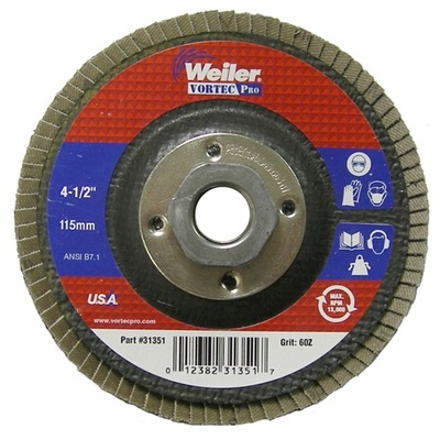 Weiler Vortec Pro 31351 60-Grit Zirconium Type 29 Angled Style Flap ...